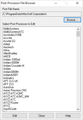 MILL Module > Creating Machining Operations > Tools and Utilities > Post Process Generator ...